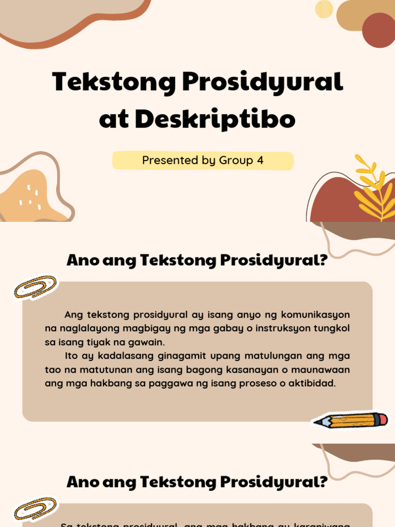 Tekstong Prosidyural at Deskriptibo | PDF