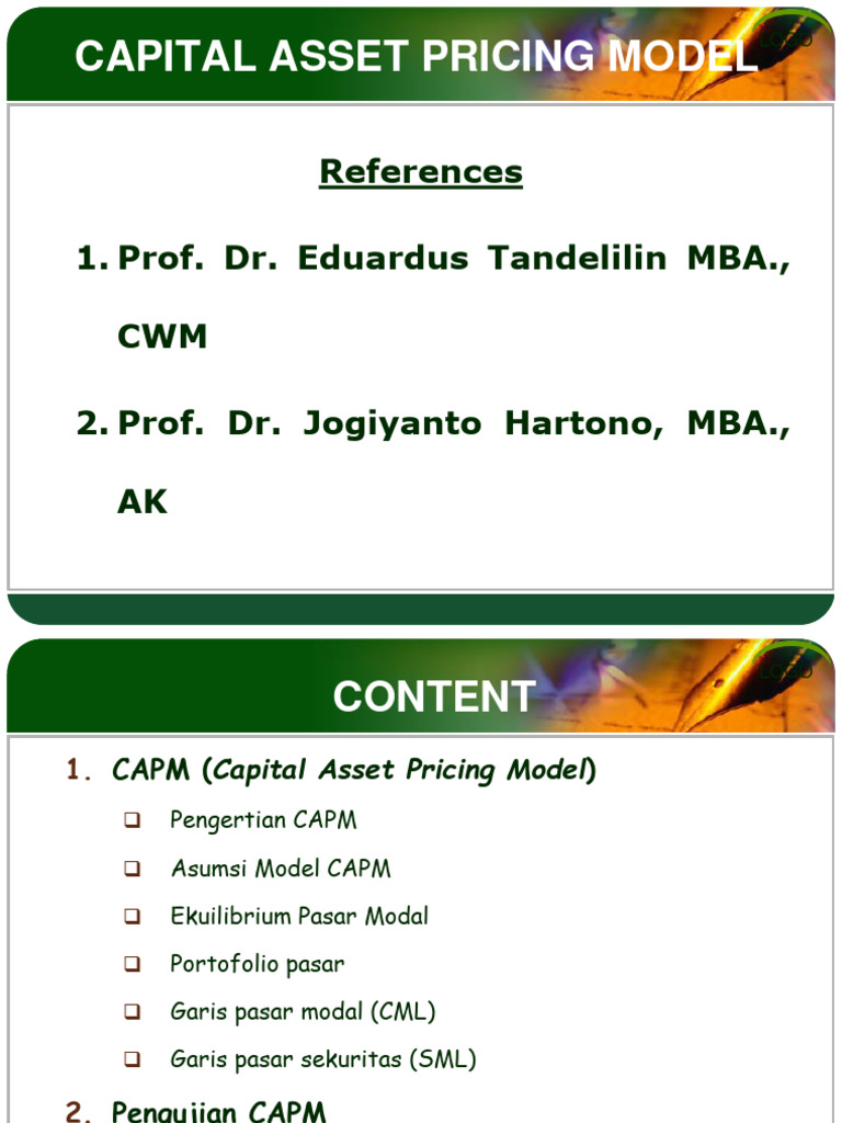 9-10 Capital Asset Pricing Model (Capm) & Apt | PDF
