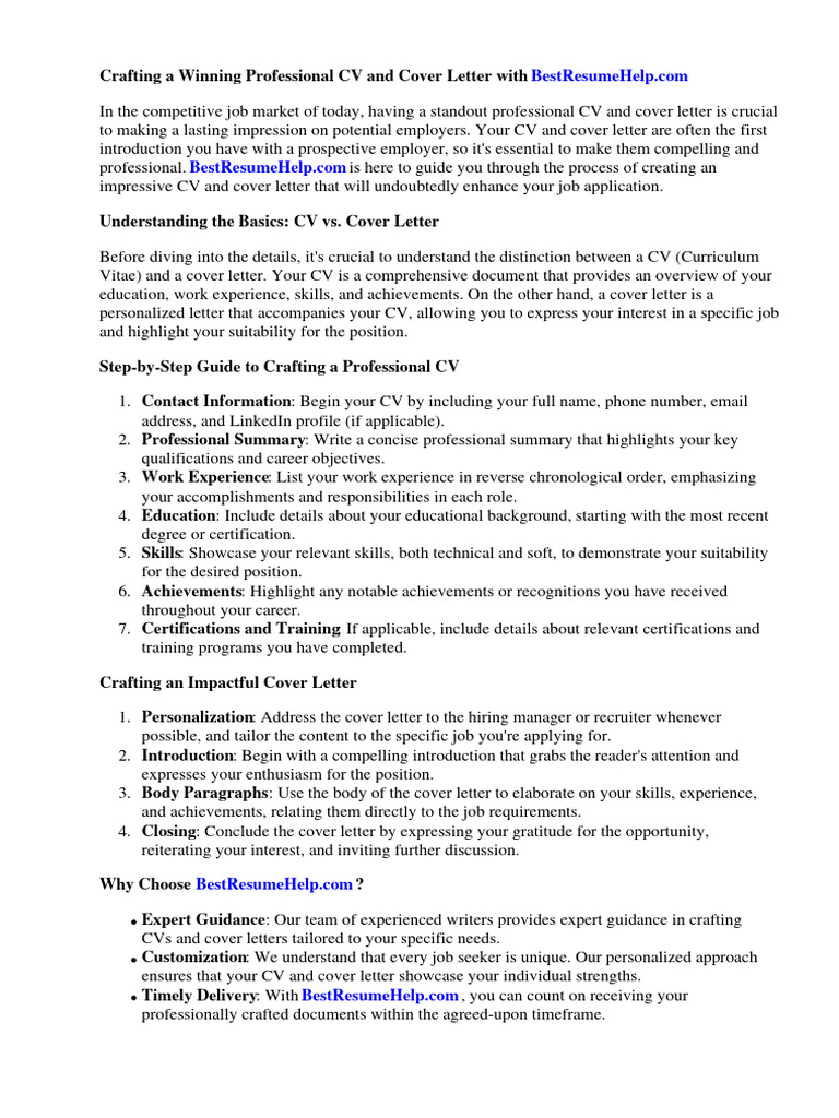 How to Write a Professional Cv and Cover Letter | PDF | Résumé | Typefaces