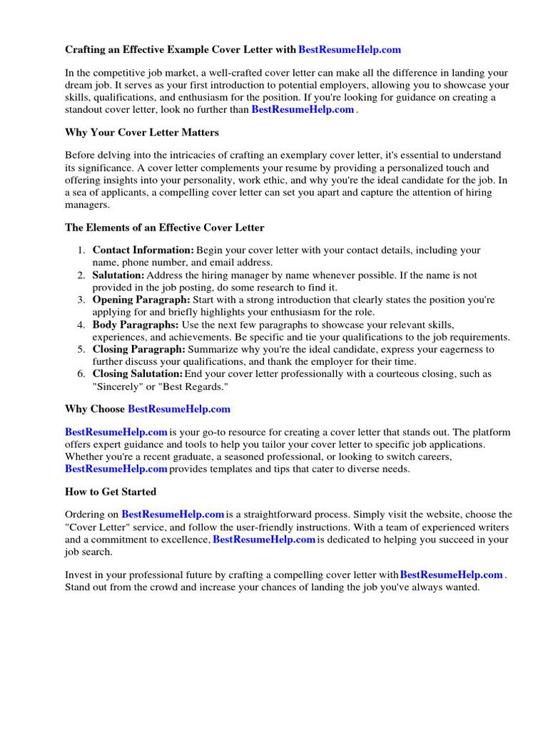 Example Cover Letter Outline | PDF | Résumé | Job Interview