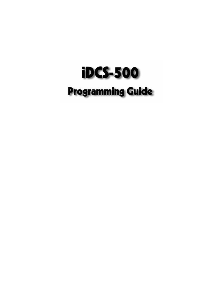 Idcs-500 Programing Manual (Eng.) | PDF Idcs-500 Programing Manual (Eng.) | PDF