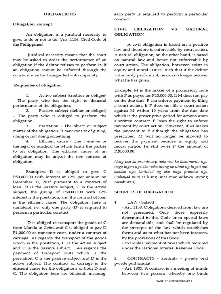 OBLIGATIONS-MODULE-NO.-1 | PDF