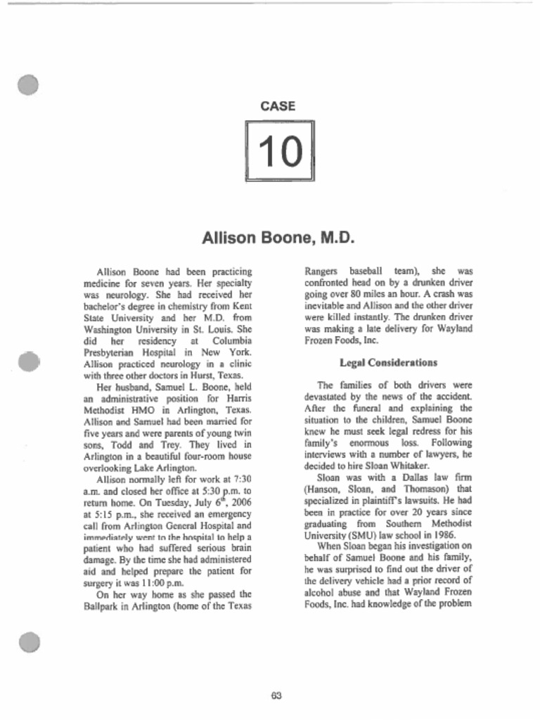 Allison Boone Case | PDF