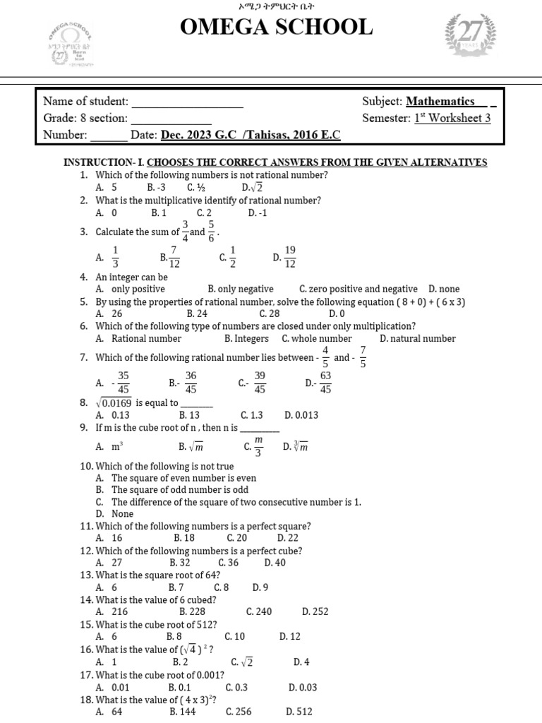Maths 8 | PDF | Numbers | Rational Number