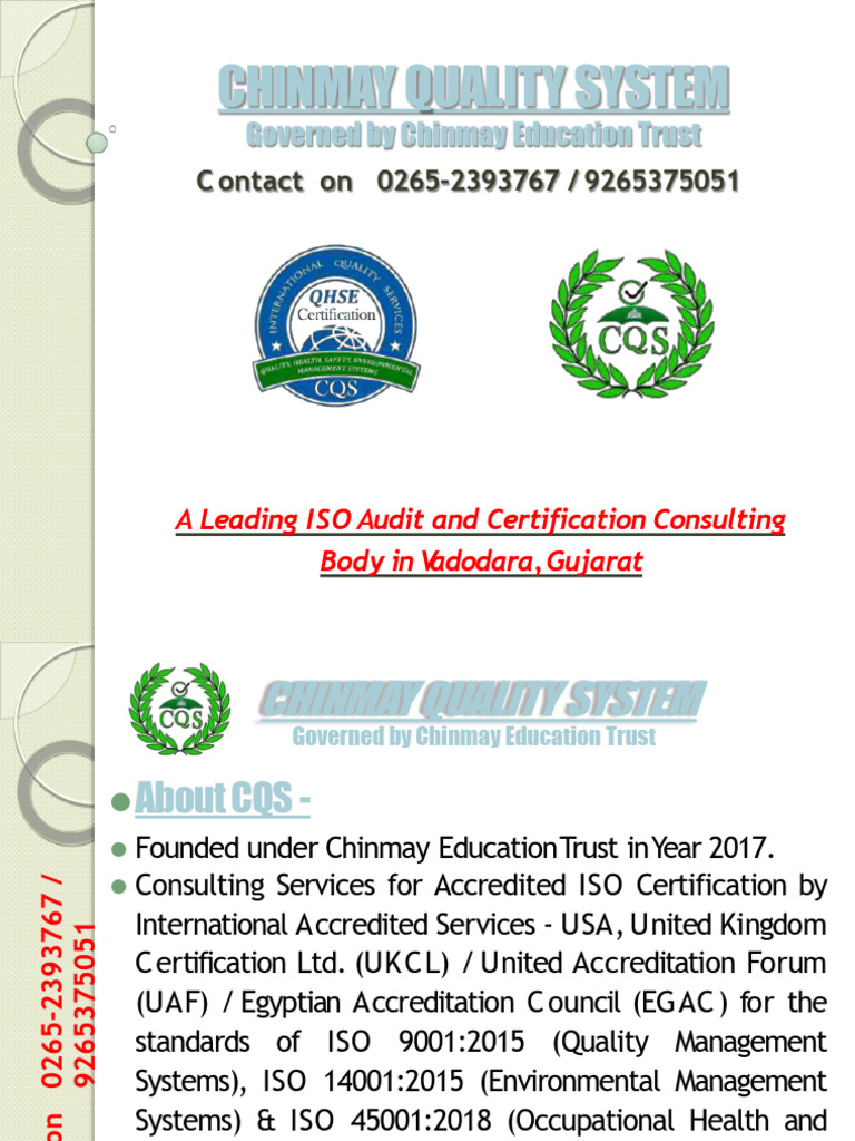 CQS Profile-Sep-2022 | Download Free PDF | Iso 9000 | Business
