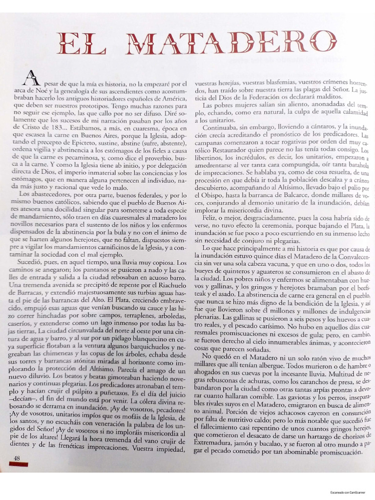 El Matadero de Esteban Echeverría. | PDF