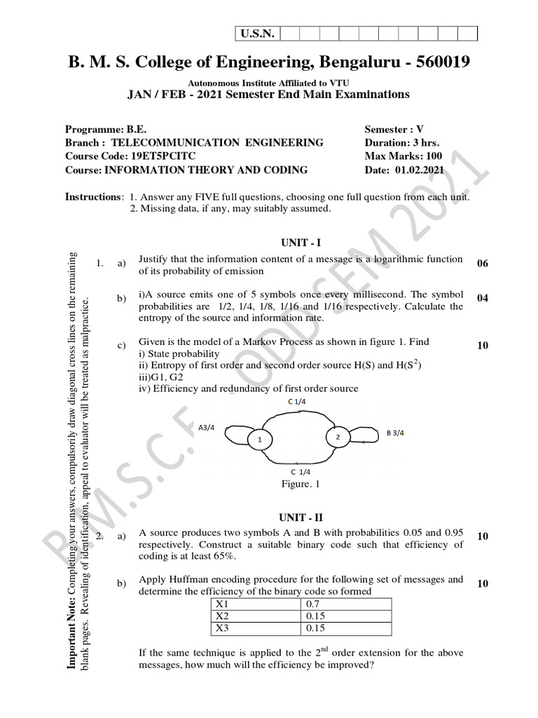 19ET5PCITC | PDF | Signal To Noise Ratio | Signal Processing
