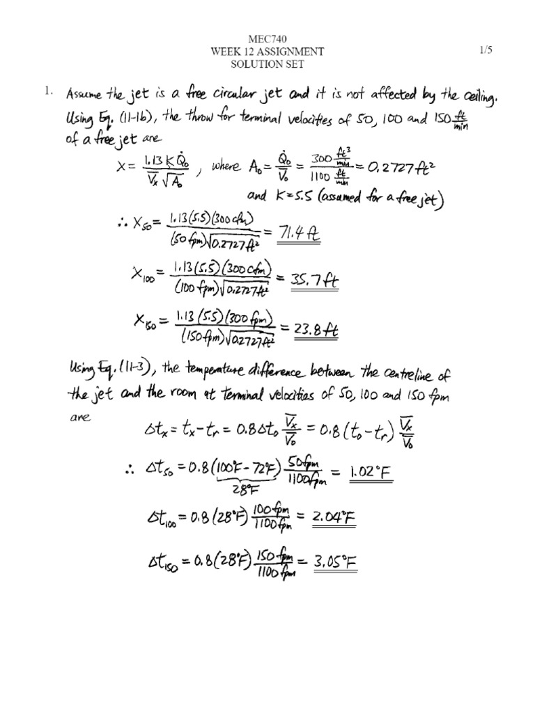 Solution of Week 12 Assignment - MEC740 - Env Control in Buildings ...