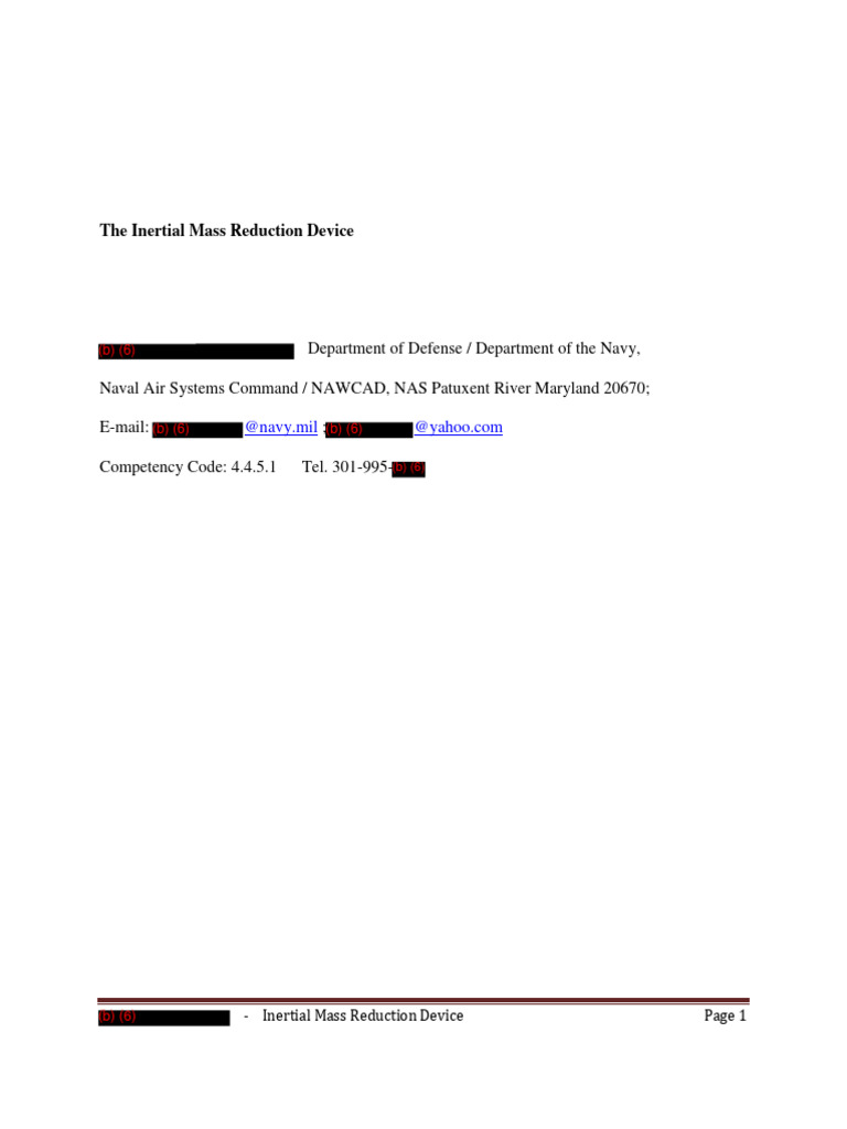 Inertial Mass Reduction Device Overview | PDF | Field (Physics ...