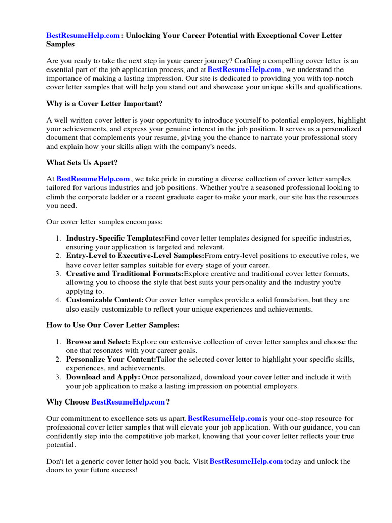 Cover Letter Samples For Social Service Positions | PDF | Résumé