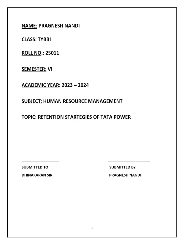 HRM PROJECT | PDF | Employee Retention | Turnover (Employment)