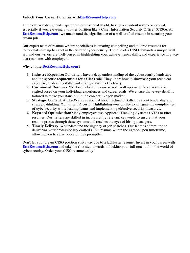 Ciso Resume | PDF | Résumé | Computer Security