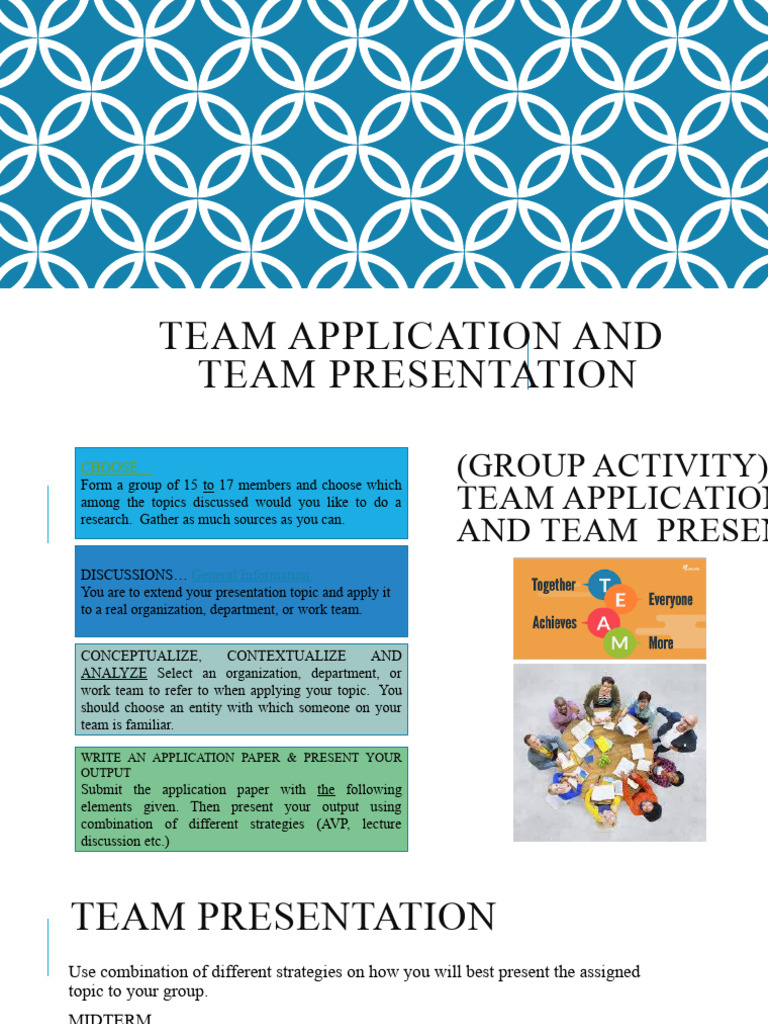 Team Application and Team Presentation Entre P | PDF