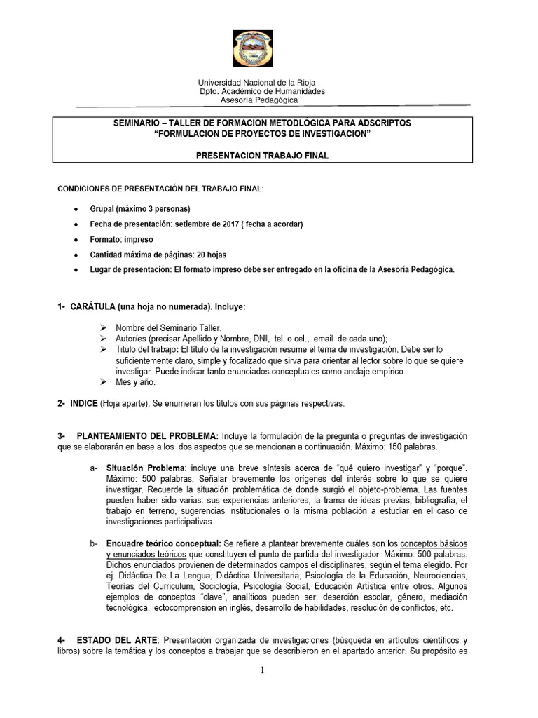 Protocolo Trabajo Final Curso Fromulacion de Proyectos | PDF | Teoría | Estadísticas