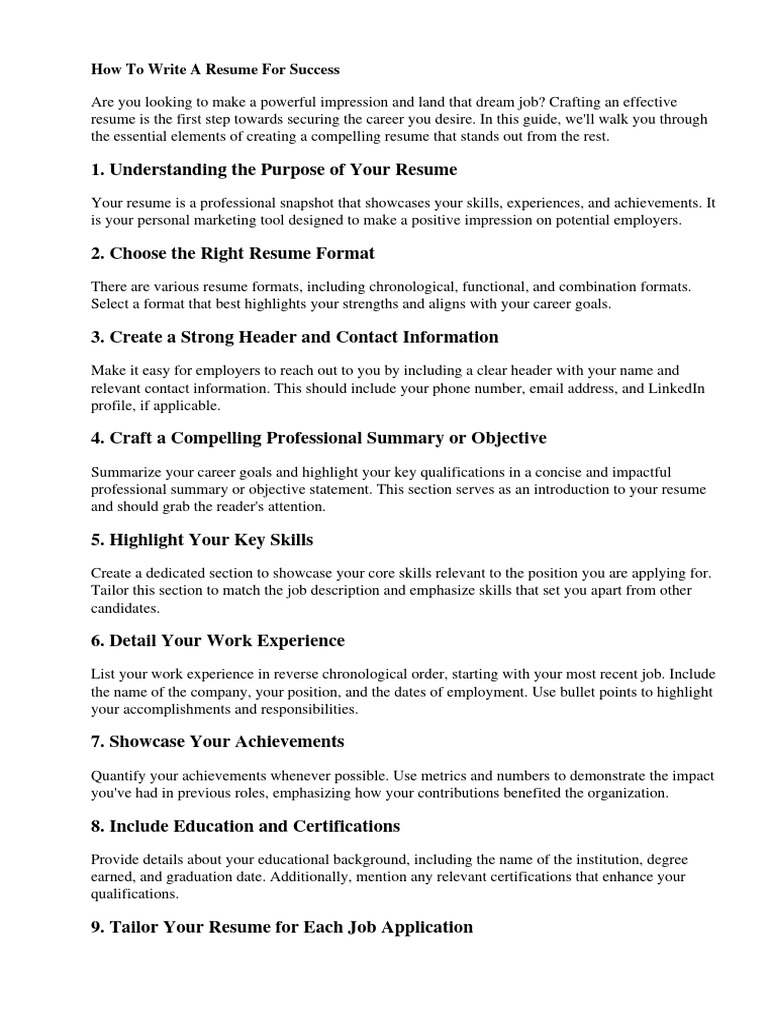 High School Student Resume Guide | PDF | Résumé