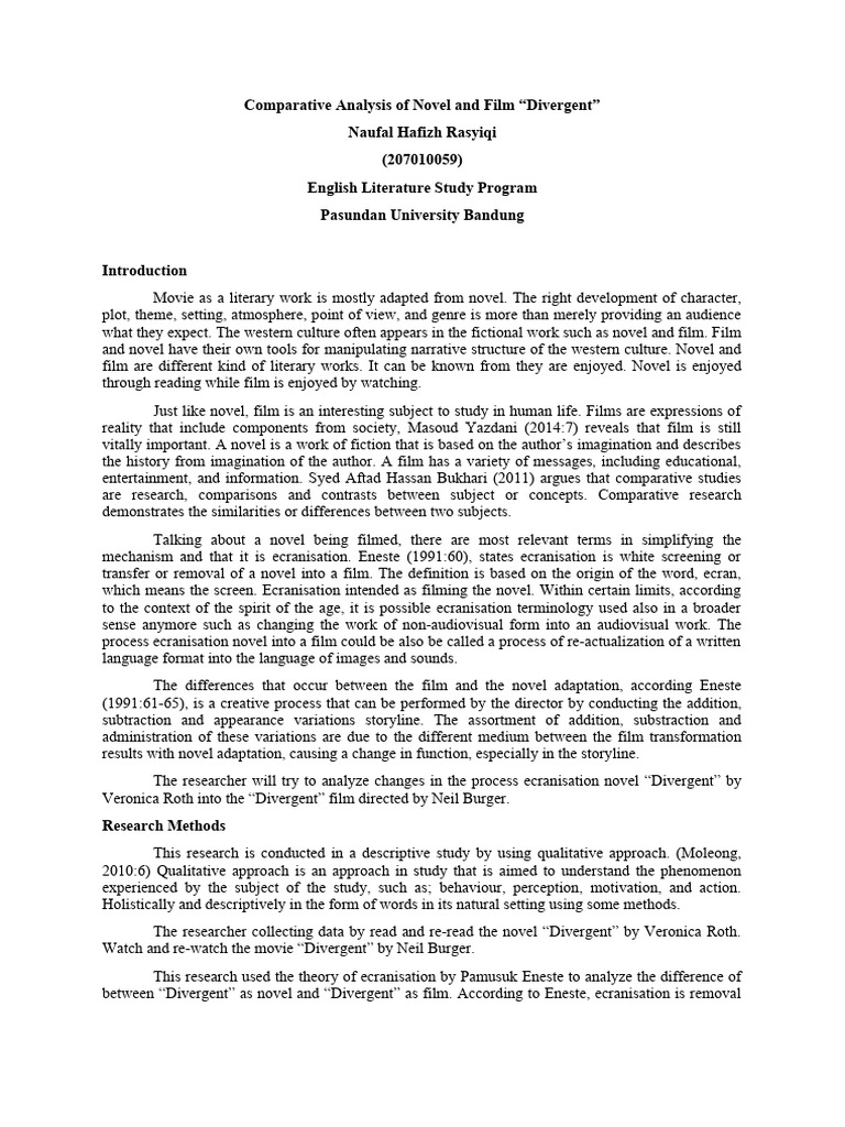 Divergent: Novel vs. Film Analysis | PDF | Divergent (Novel)