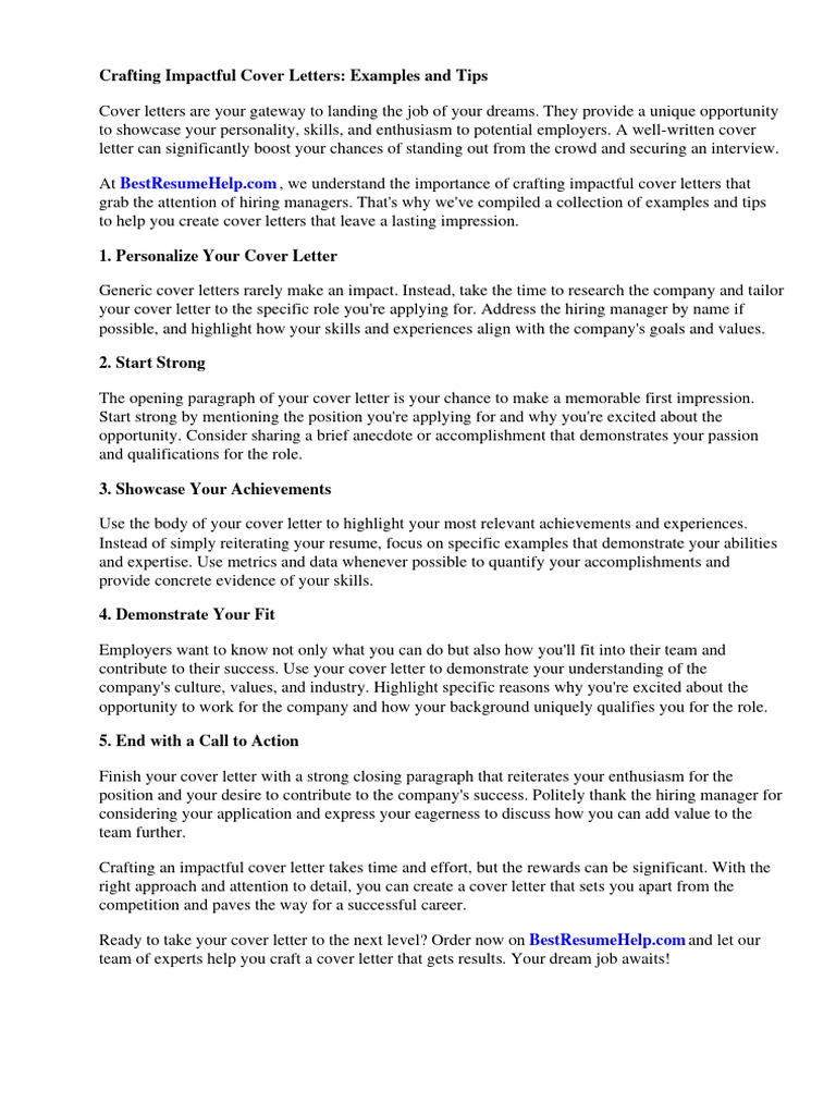 Impactful Cover Letter Examples | PDF | Résumé | Employment