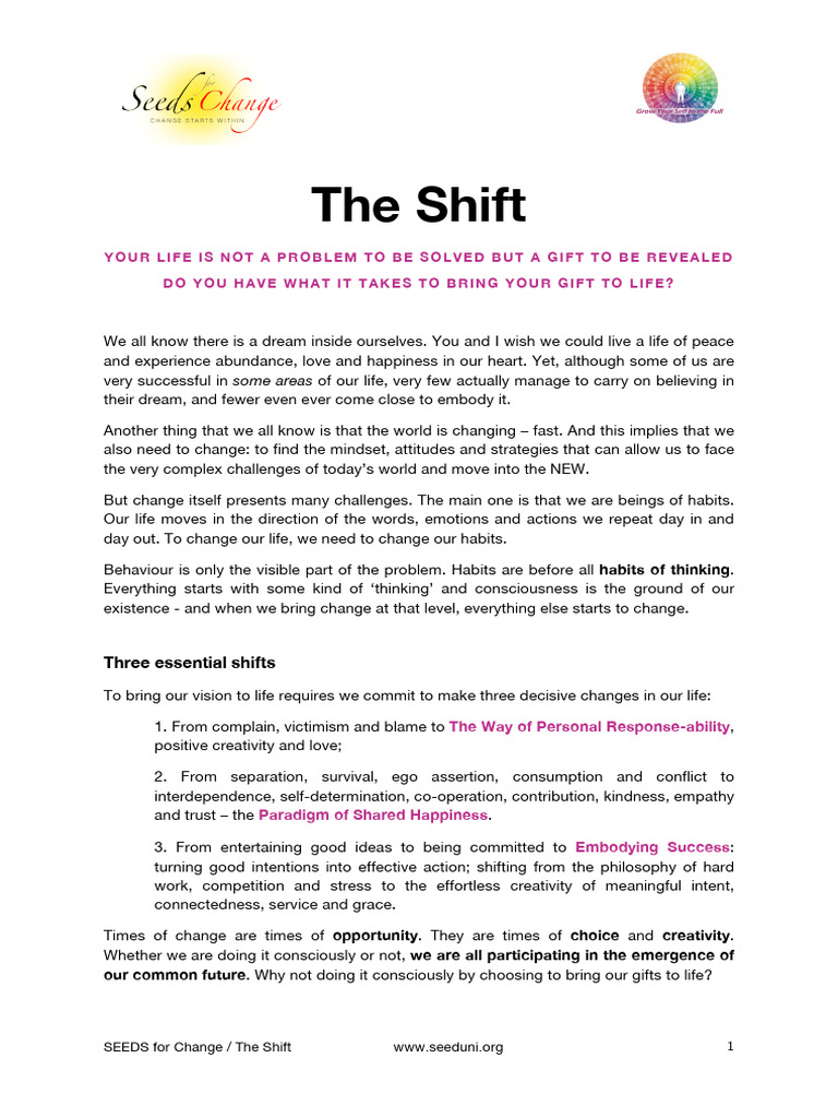 The Shift | PDF | Creativity | Consciousness