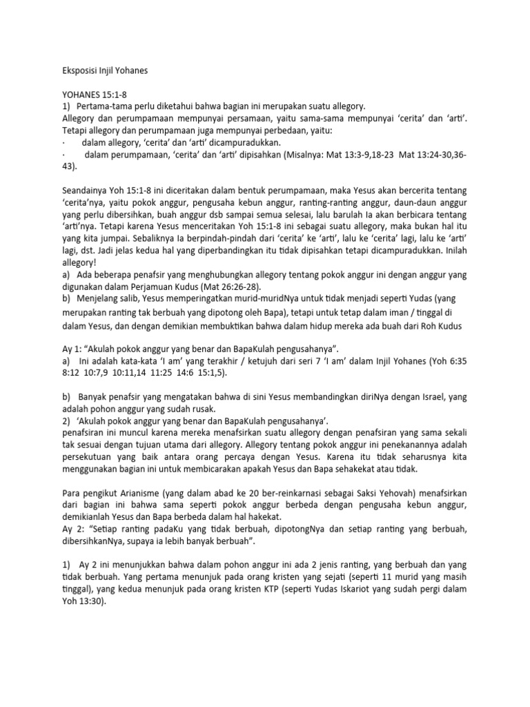 Eksposisi Injil Yohanes | PDF