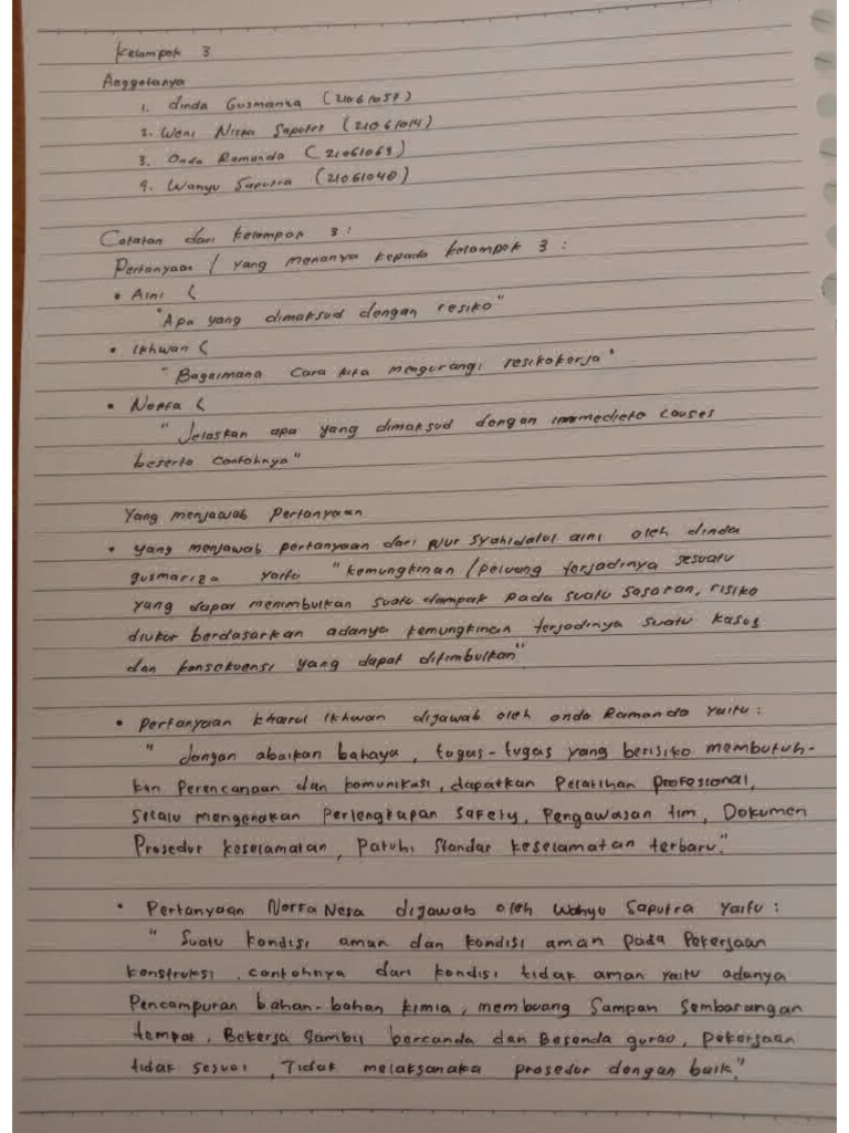 Catatan Kelompok 3 Dea Irma Dwi Yani - 21061026 | PDF
