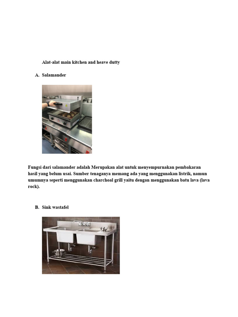 Jenis Jenis Peralatan Kitchen | PDF