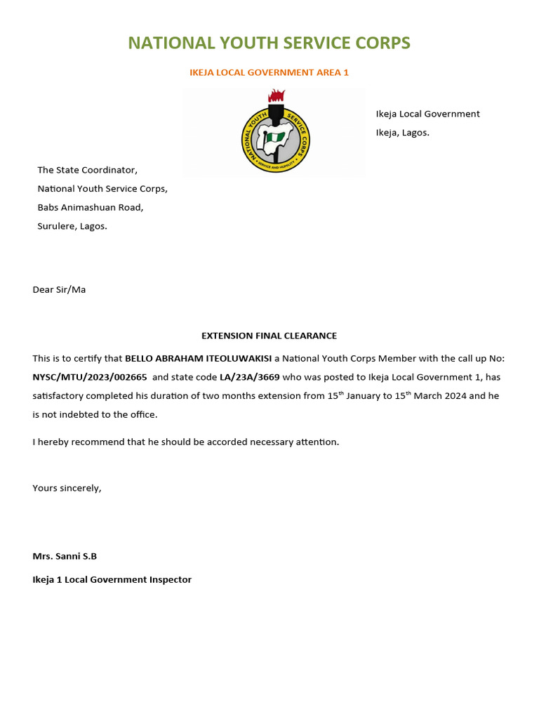 National Youth Service Corps - 021742 | PDF