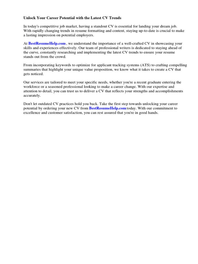 Latest CV Formats for Job Applications | PDF | Résumé