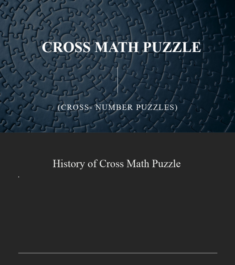Cross Math Puzzle | PDF