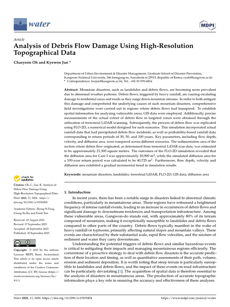 Analysis Of Debris Flow Damage Using High Resoluti Pdf Landslide
