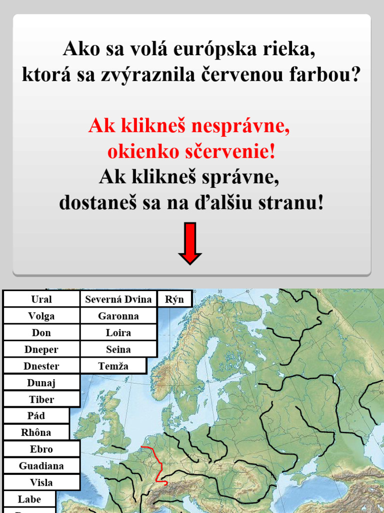Vodstvo - Rieky Európy Poznávačka | PDF