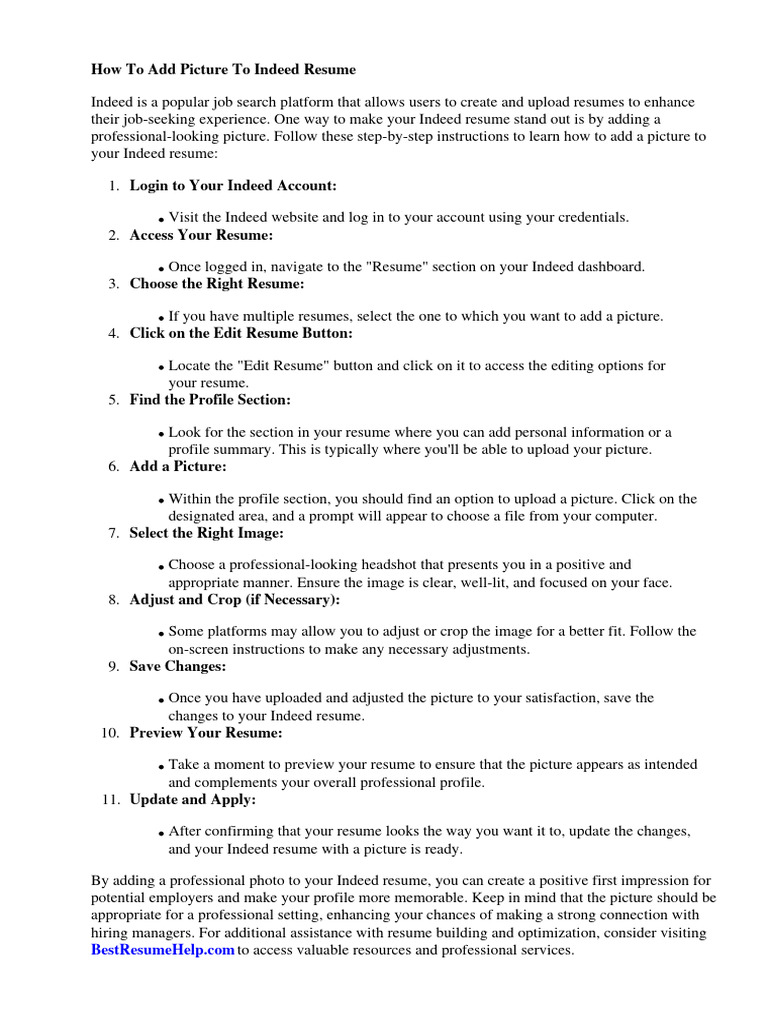 How To Add Picture To Indeed Resume | PDF | Résumé | Login