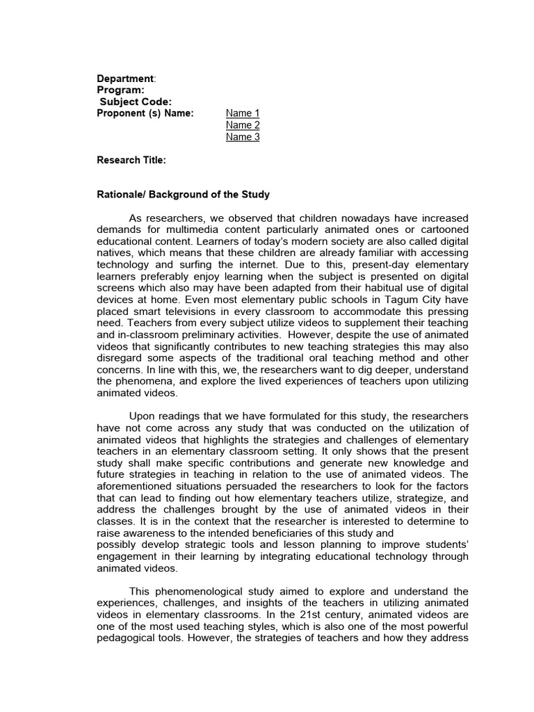 QUALI TEMPLATE GE 2 (3) | PDF | Qualitative Research | Teachers