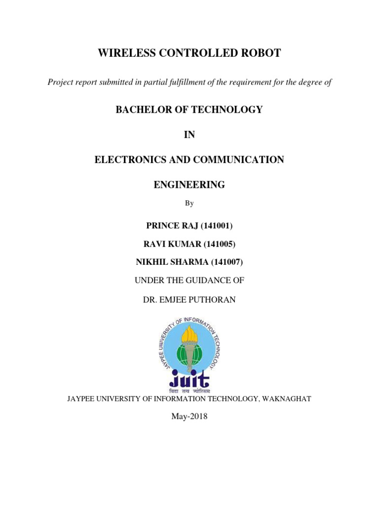 Wireless Controlled Robot | PDF | Infrared | Servomechanism Wireless Controlled Robot | PDF | Infrared | Servomechanism