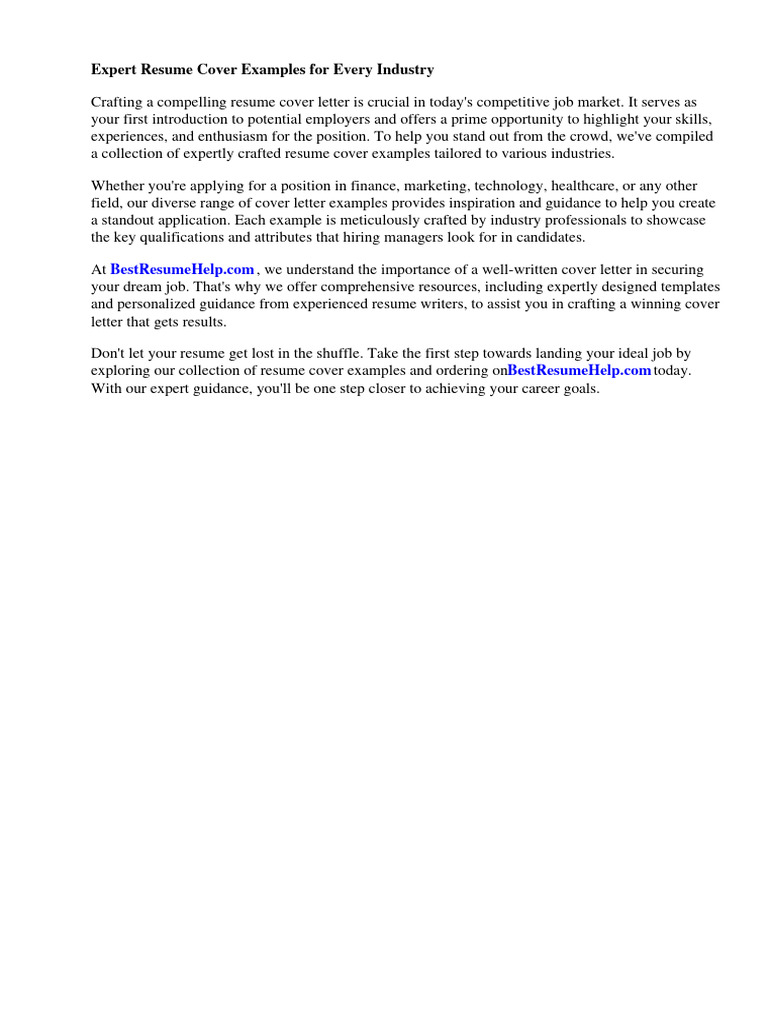 Resume Cover Examples | PDF | Career & Growth
