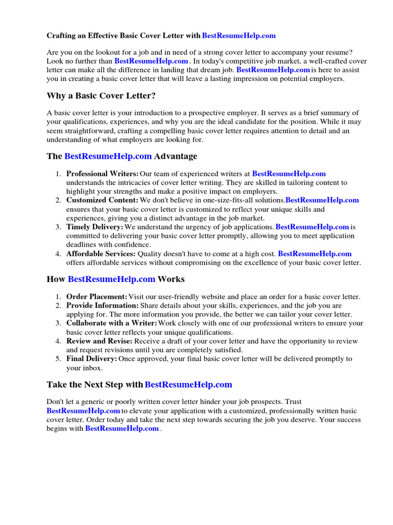 Basic Cover Letter Job Application | PDF | Résumé | Employment