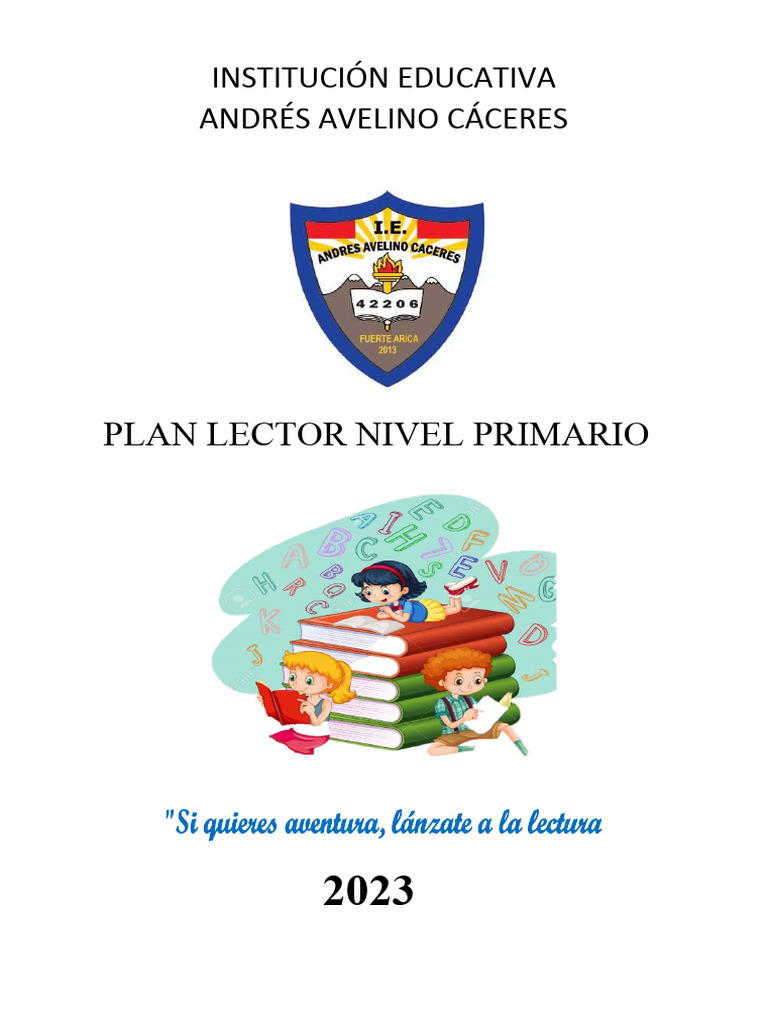 Plan Lector Institucional Primaria 2023 | PDF | Educación primaria | Comprensión lectora