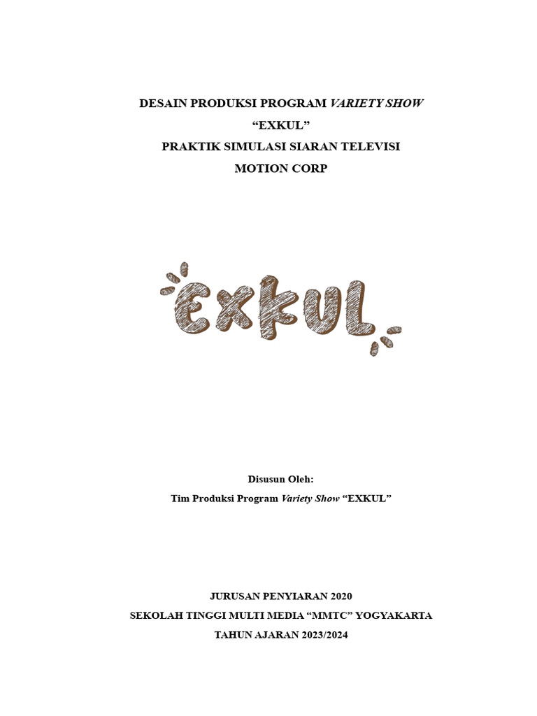 Desain Produksi Variety Show "Exkul" | PDF | Seni