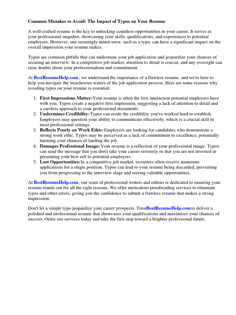 Typo On Resume | Download Free PDF | Résumé | Recruitment