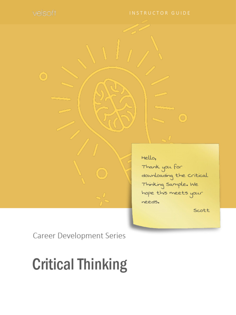 Critical Thinking (Career Development) | PDF | Critical Thinking | Thought