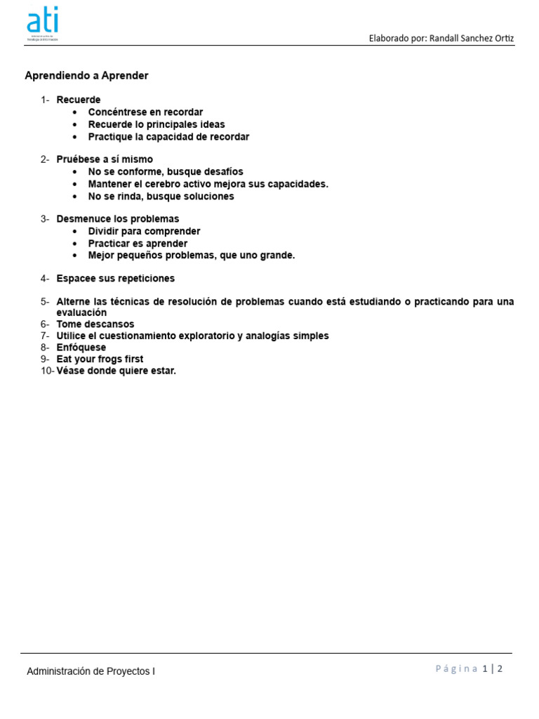 Aprendiendo a aprender | PDF