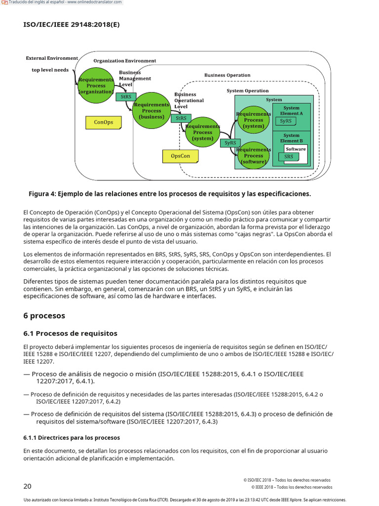 ISO/IEC/IEEE 29148:2018 (E) : Figura 4: Ejemplo de Las Relaciones Entre ...