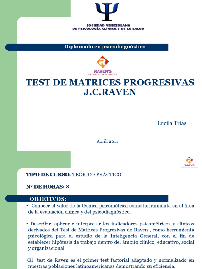 Matrices Progresivas de Raven | PDF | Inteligencia | Cognición