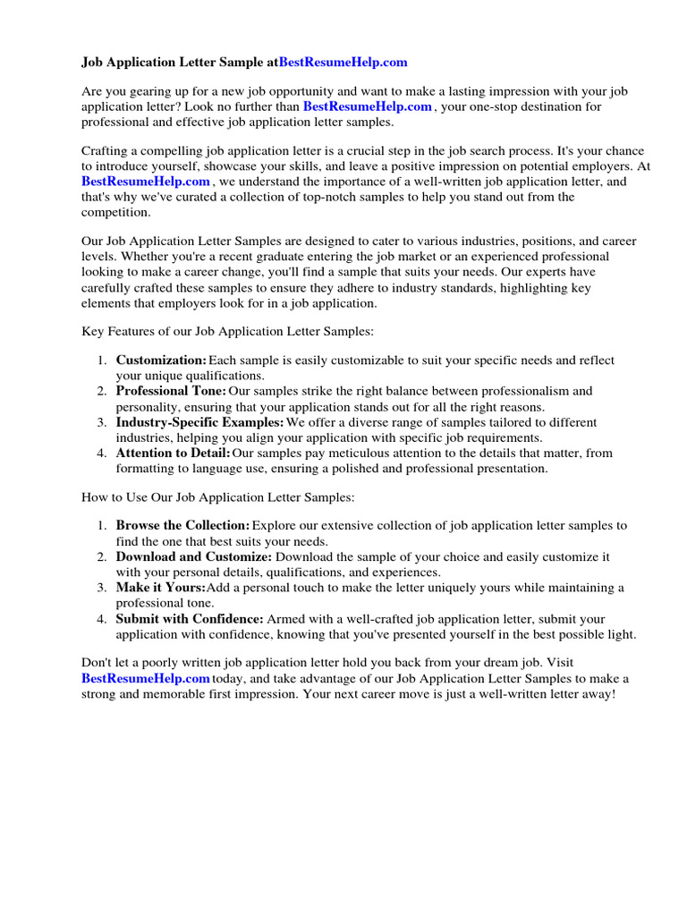 Job Application Letter Samples | PDF | Résumé | Employment