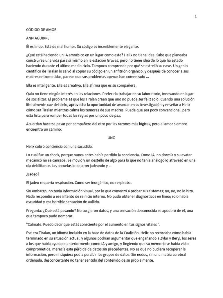 Ann Aguirre - Serie Galactic Love - 02 - Love Code | PDF | Inteligencia artificial ...