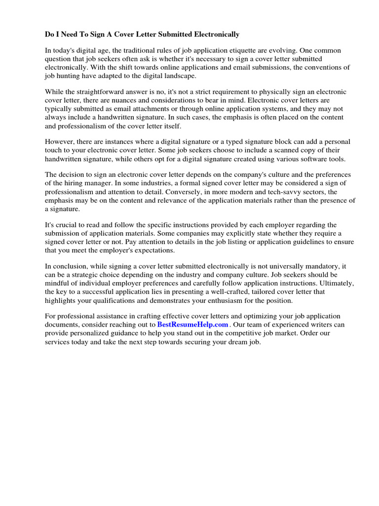 Signing Electronic Cover Letters Explained | PDF | Résumé