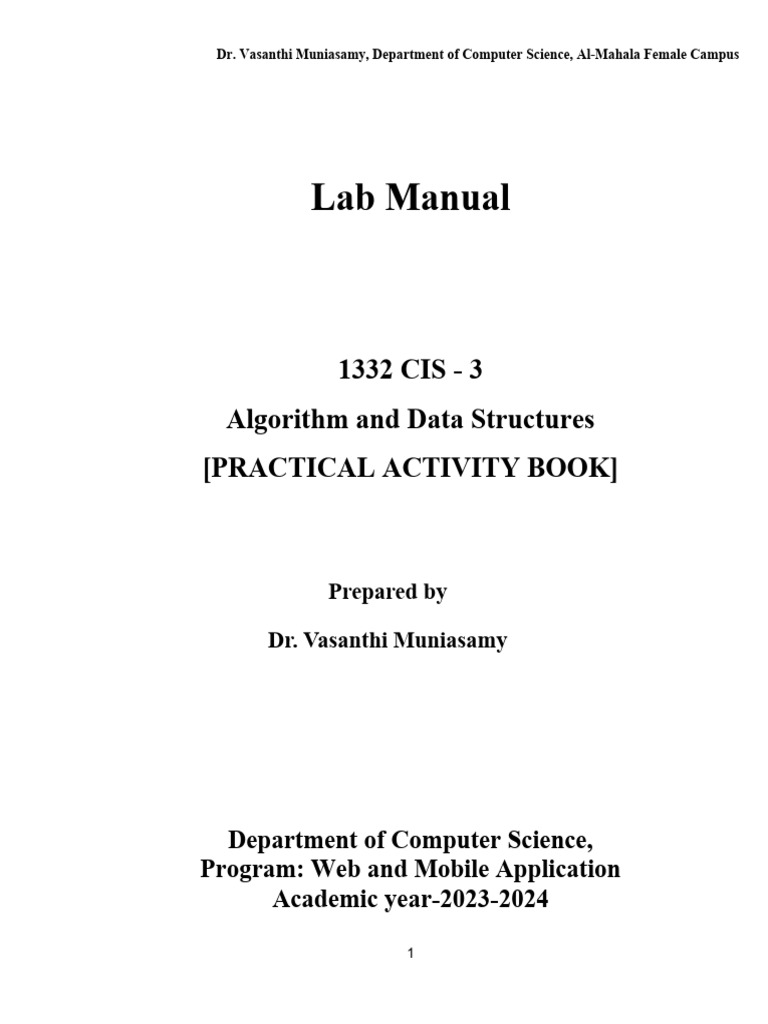 ADS - Practical Material 2024 | PDF | Computer Programming | Algorithms ...