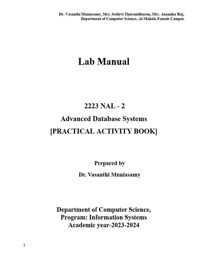 ADB - Practical Material 2024 | PDF | Software Engineering | Sql