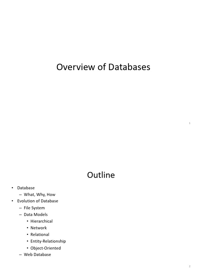 B. Overview of Databases | PDF | Databases | No Sql