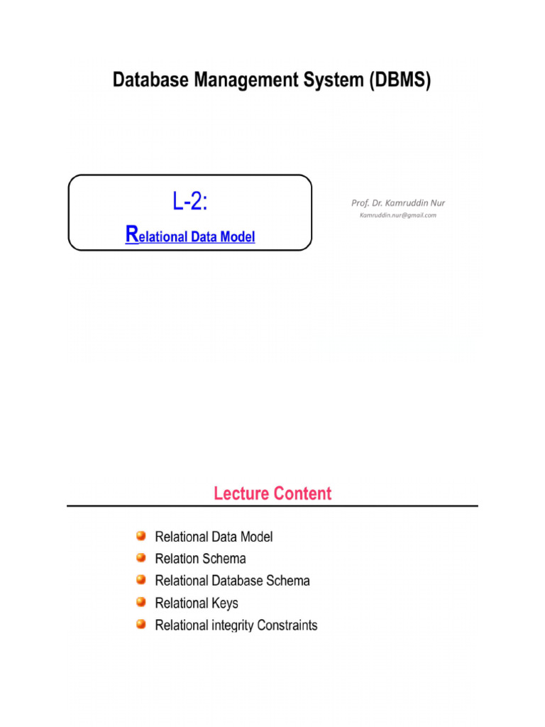 A. Relational Data Model | PDF A. Relational Data Model | PDF