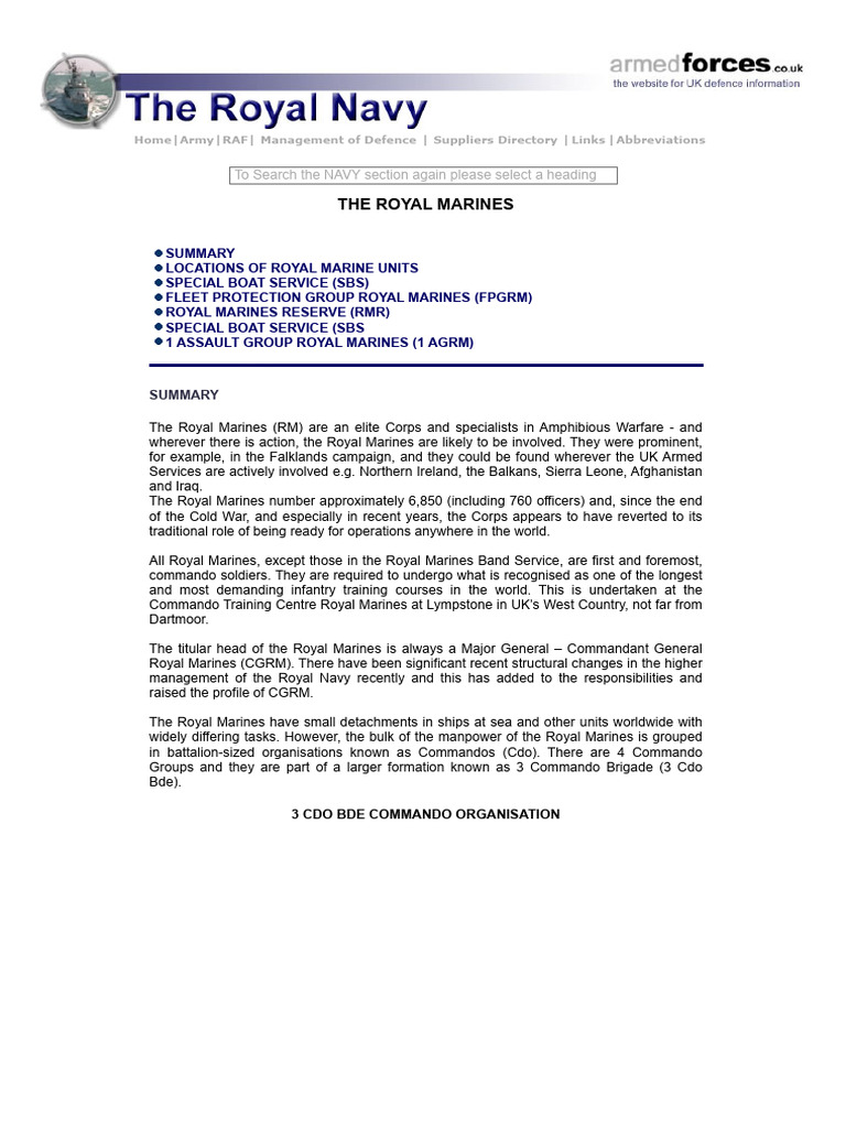 The Royal Marines | PDF | Marines | Commando